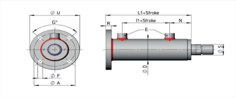 Rear Flange Type Cylinder – Gulf Hydraulics FZE